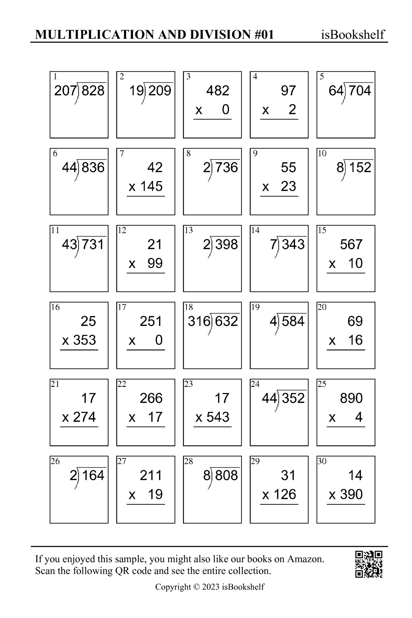 Free downloads - Math - Multiplication and division - isBookshelf