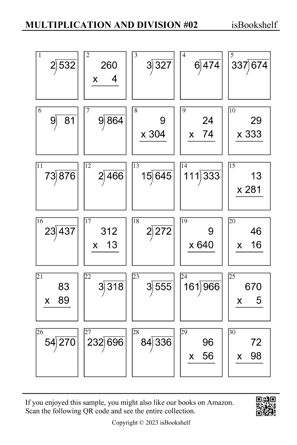 Free downloads - Math - Multiplication and division - isBookshelf