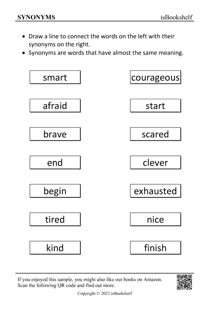 #03 – Synonyms worksheet - isBookshelf